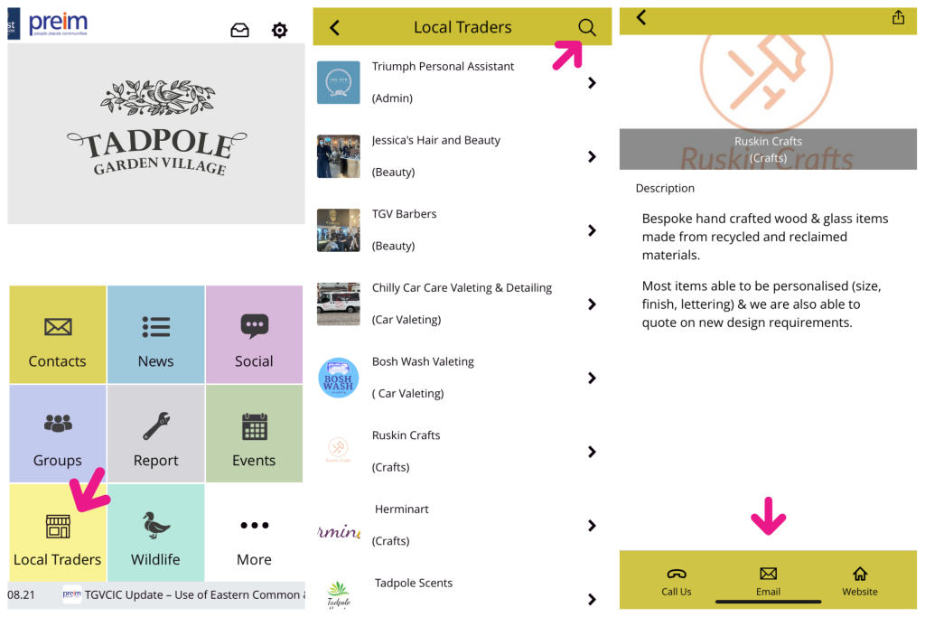 Local traders now available on the TGV App | Tadpole Garden Village